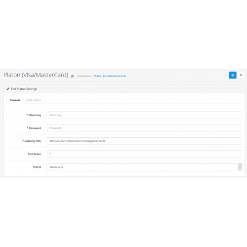 OpenCart - Platon Pay