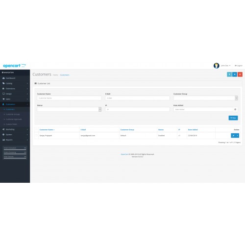 OpenCart - Admin Filters Extension