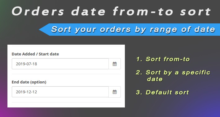 OpenCart - Orders date from-to sort