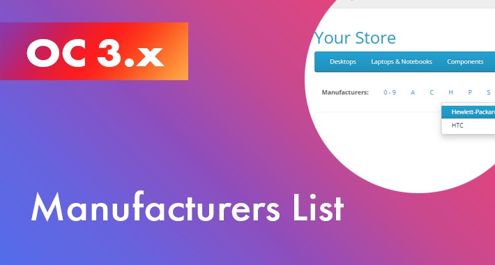 OpenCart - Manufacturers List - Brands Alphabet