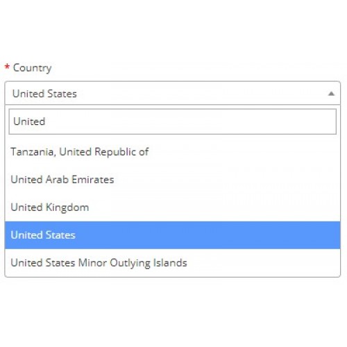 OpenCart Select Country And Zone With Search Field