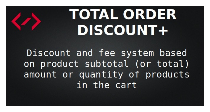 OpenCart - Total Order Discount+