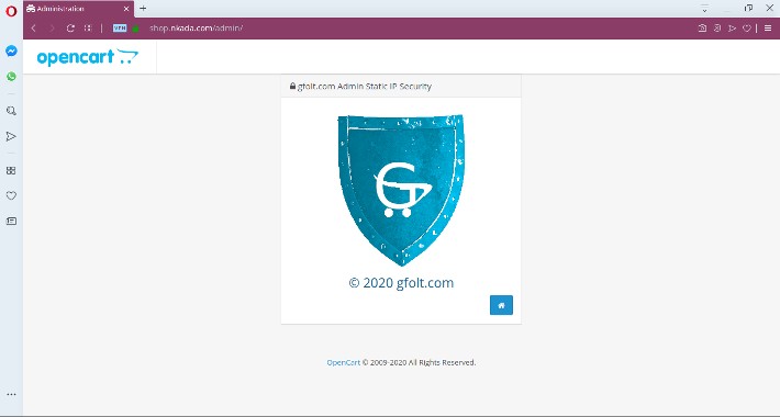 OpenCart - Admin Static IP Security