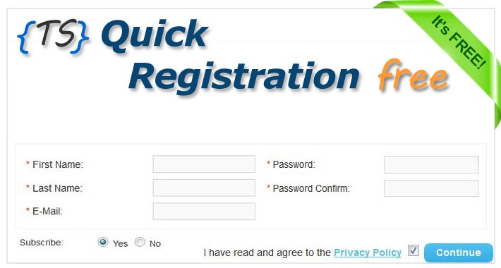 OpenCart - Quick Registration