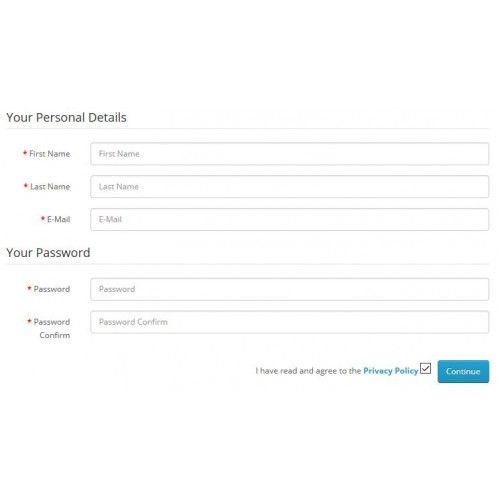 OpenCart - Quick Registration
