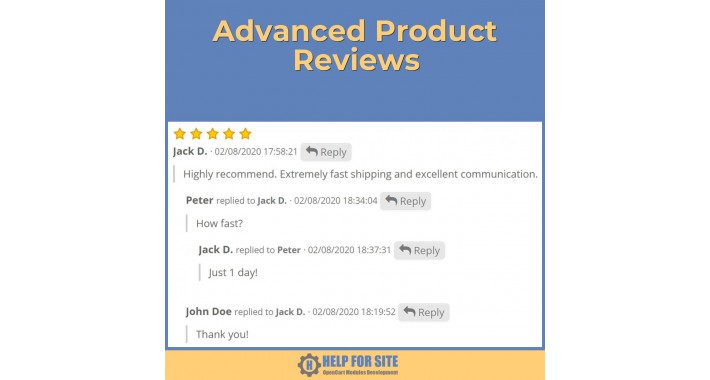 OpenCart - Advanced Product Reviews