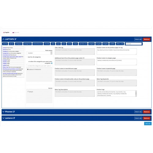 OpenCart - Advanced product meta data generator