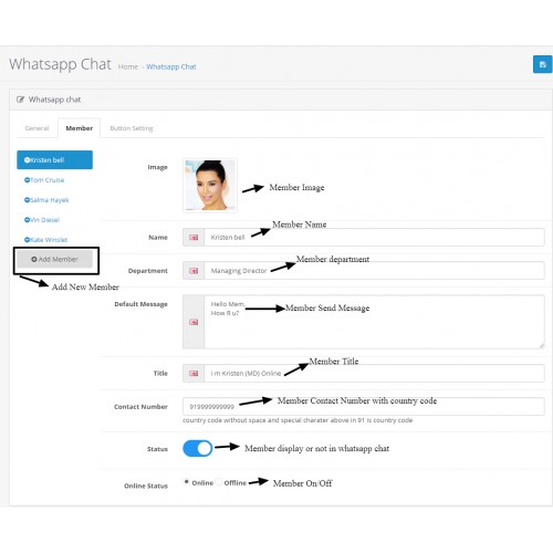 OpenCart - whatsapp chat and share tool