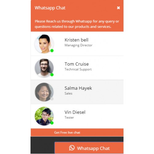 OpenCart - whatsapp chat and share tool