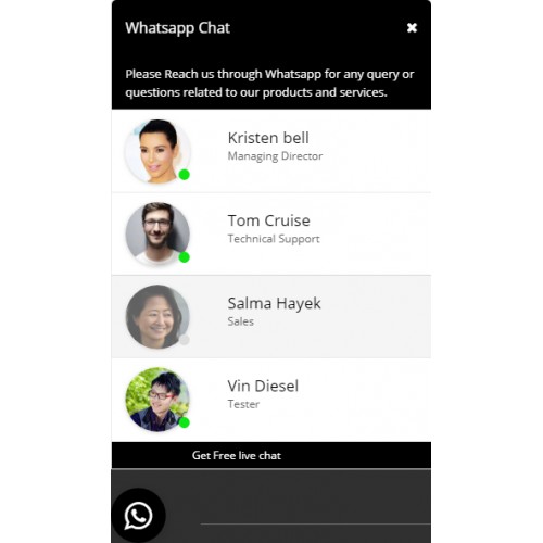 OpenCart - whatsapp chat and share tool