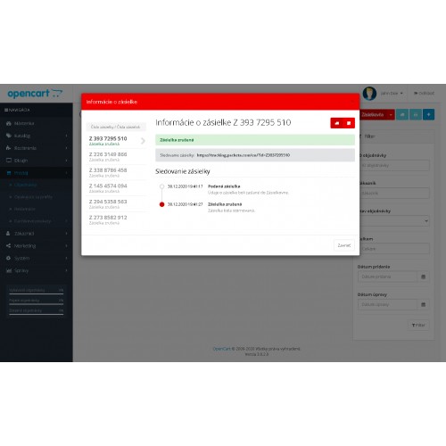 OpenCart - Packeta API (Zásielkovňa API) | OC3.x