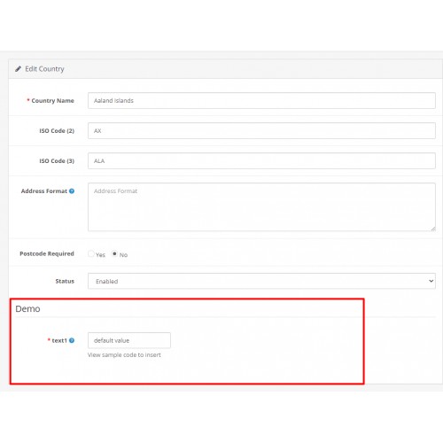 OpenCart - Extra Custom Setting Fields for Admin Forms