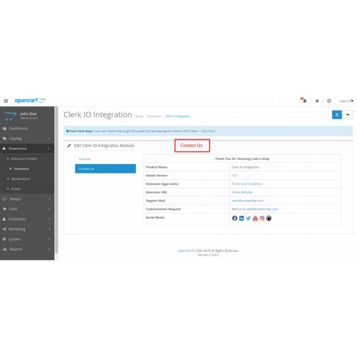 OpenCart - Clerk IO Integration