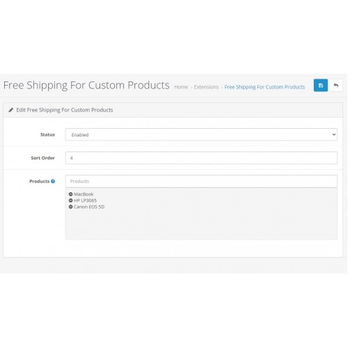 OpenCart Free Shipping For Custom Products