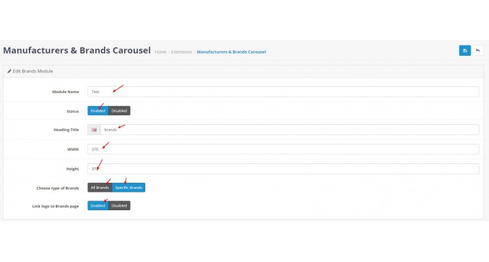OpenCart - Manufacturers & Brands Carousel
