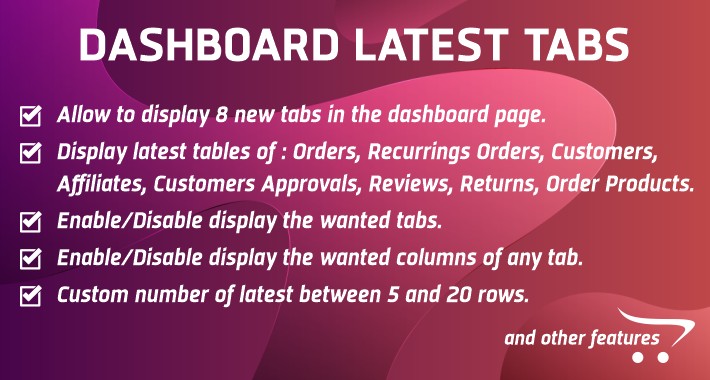 OpenCart - Dashboard Latest Tabs