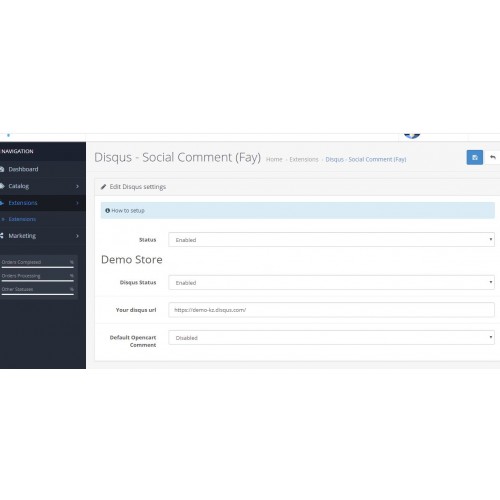 OpenCart - Fay Disqus Social Comment