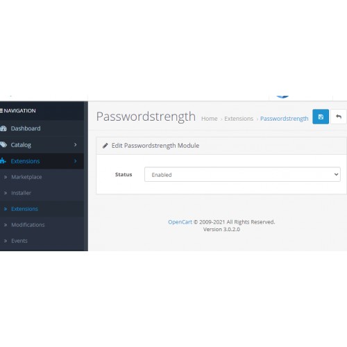 OpenCart - Password Strength Indicator for Opencart 30xx