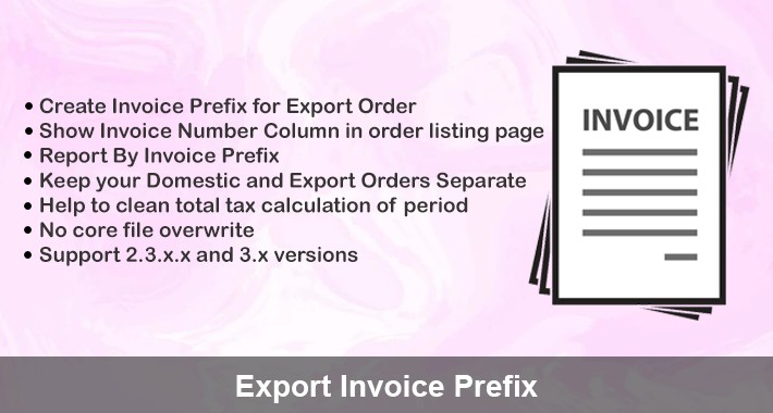 OpenCart - Export Invoice Prefix Plugin