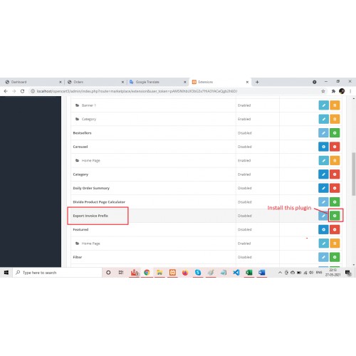 OpenCart - Export Invoice Prefix Plugin
