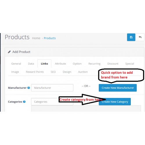 OpenCart Create All At One Place Product Category Manufacturer Options opencart-create-all-at-one-place-product-category-manufacturer-options