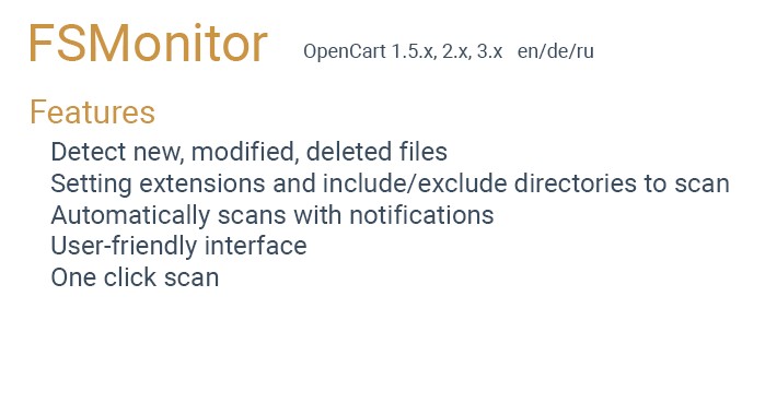 OpenCart - Security - FSMonitor - file system monitoring