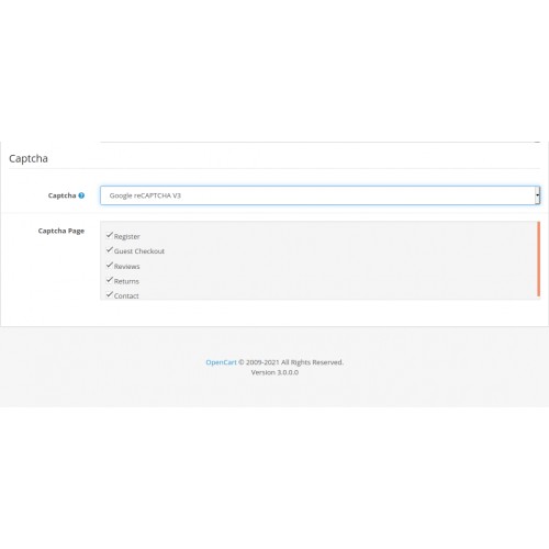 OpenCart - Google reCAPTCHA V3 for all