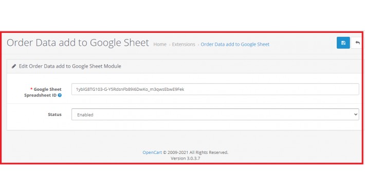 OpenCart Pull Opencart Order Data Into Google Sheets
