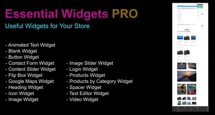 OpenCart - Essential Widget PRO