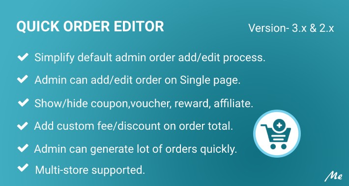 OpenCart - Quick Order Editor