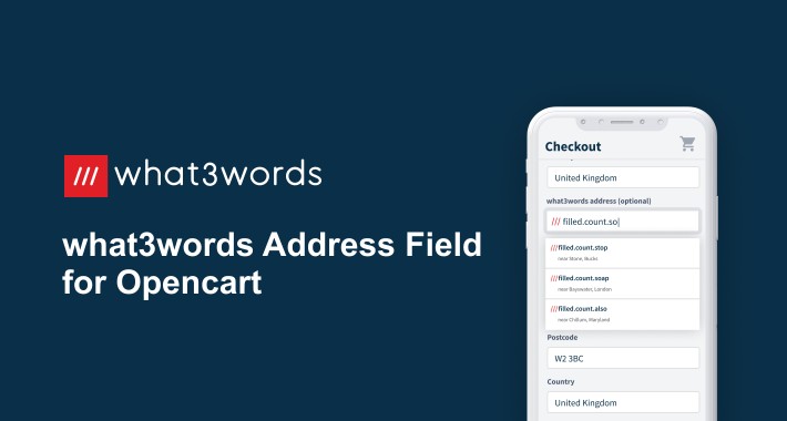 OpenCart - what3words Address Field Extension