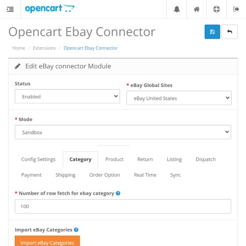 OpenCart - Opencart eBay Connector