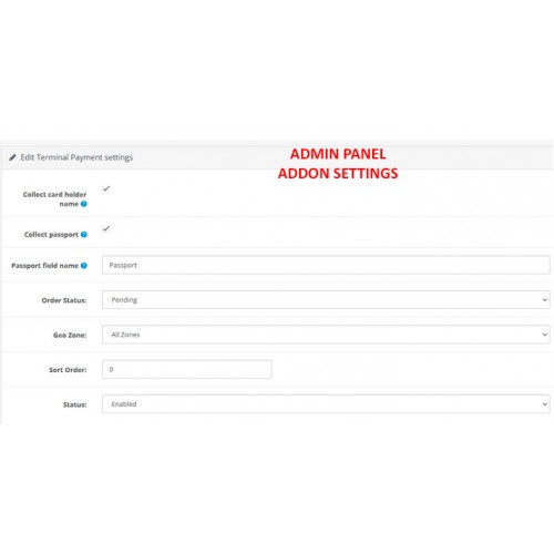 OpenCart - Offline Credit Cards Payment Method