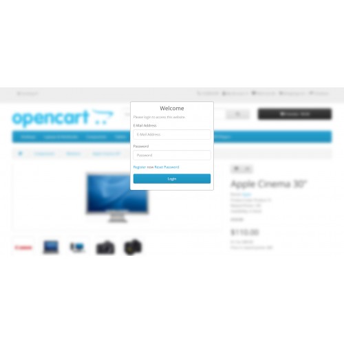 OpenCart - Login To Access Site Popup