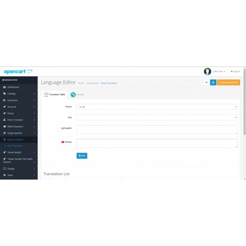 OpenCart - Easy Translator