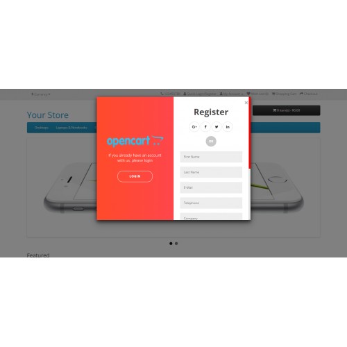 OpenCart - Quick and Social Login/Register PRO