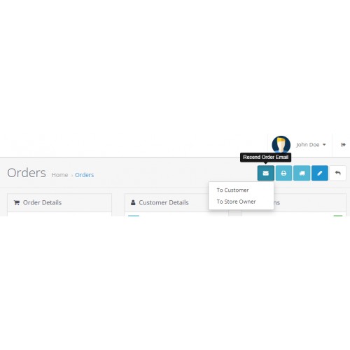 OpenCart - Cyclone Resend Order Email To Customer / Store Owner