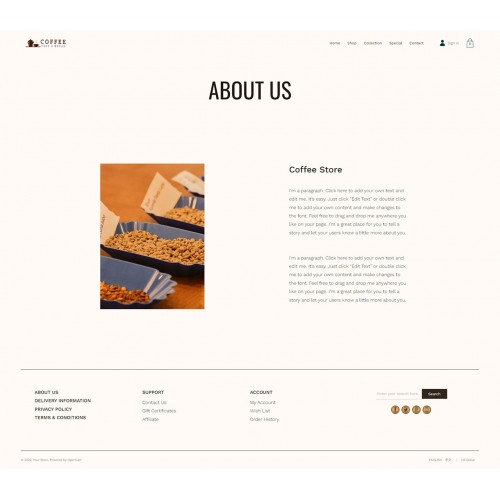 OpenCart - Coffee - Modern Minimalistic eCommerce Website Opencart Theme