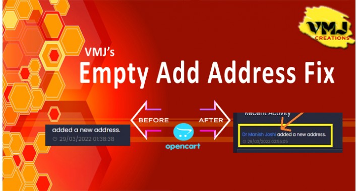 OpenCart - Fix - Empty Add Address In Recent Activity In Admin Dashboard