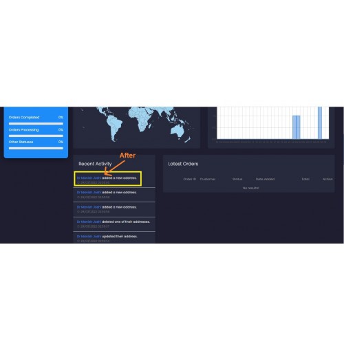 OpenCart - Fix - Empty Add Address In Recent Activity In Admin Dashboard