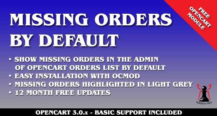 OpenCart - Show Missing Orders in Admin by Default