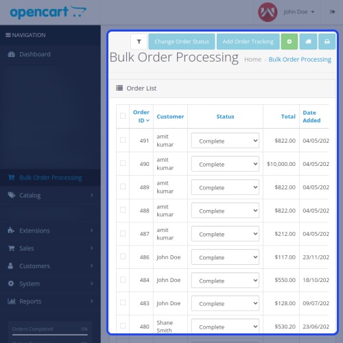 OpenCart - Opencart Bulk Order Processing