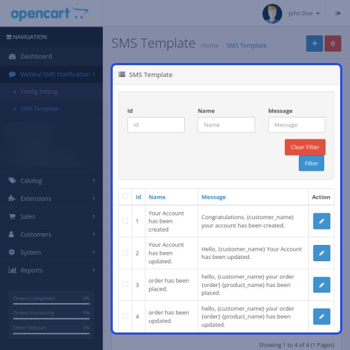 OpenCart - Opencart SMS Notification