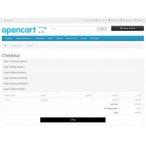 OpenCart - Stripe Payment - Apple Pay, Google Pay & Microsoft Pay