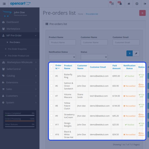 OpenCart - Opencart Multi Vendor Pre Order