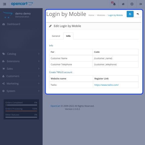 OpenCart - OpenCart Login By Mobile Number