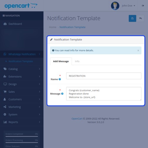 OpenCart - Opencart Whatsapp Order Notification