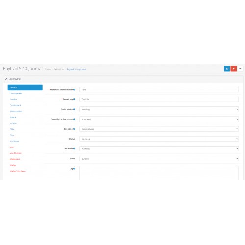 OpenCart - Paytrail 5.10 Journal