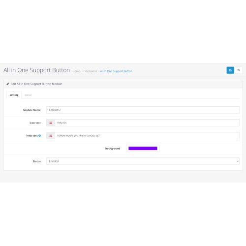 OpenCart - All in One Support Button
