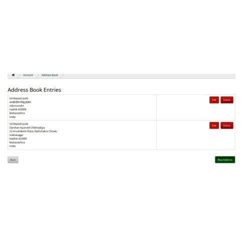 OpenCart - Customer Default Address Bold And On Top